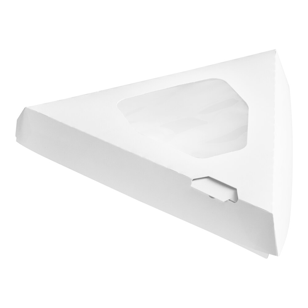 Southern Champion 9" White Clamshell Pizza Slice Box with Window - 400/Case