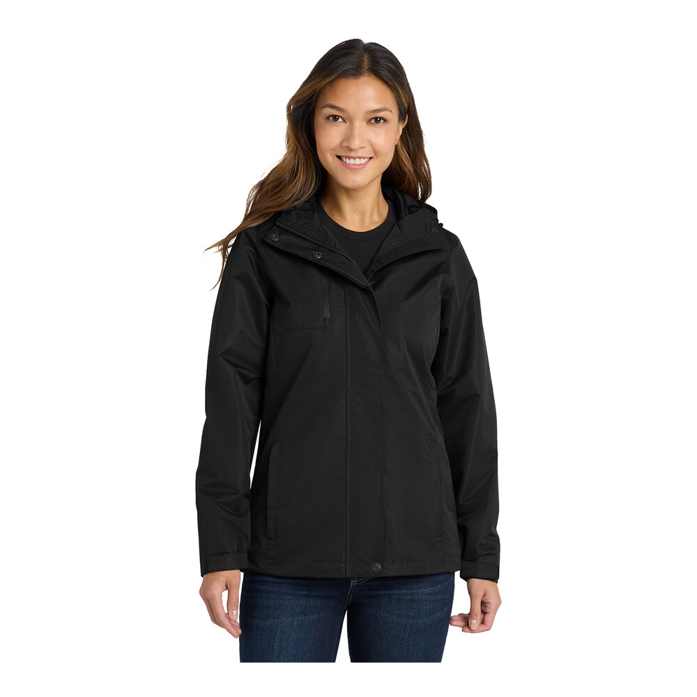 Port Authority L331 Women's Customizable Black All-Conditions Parka ...