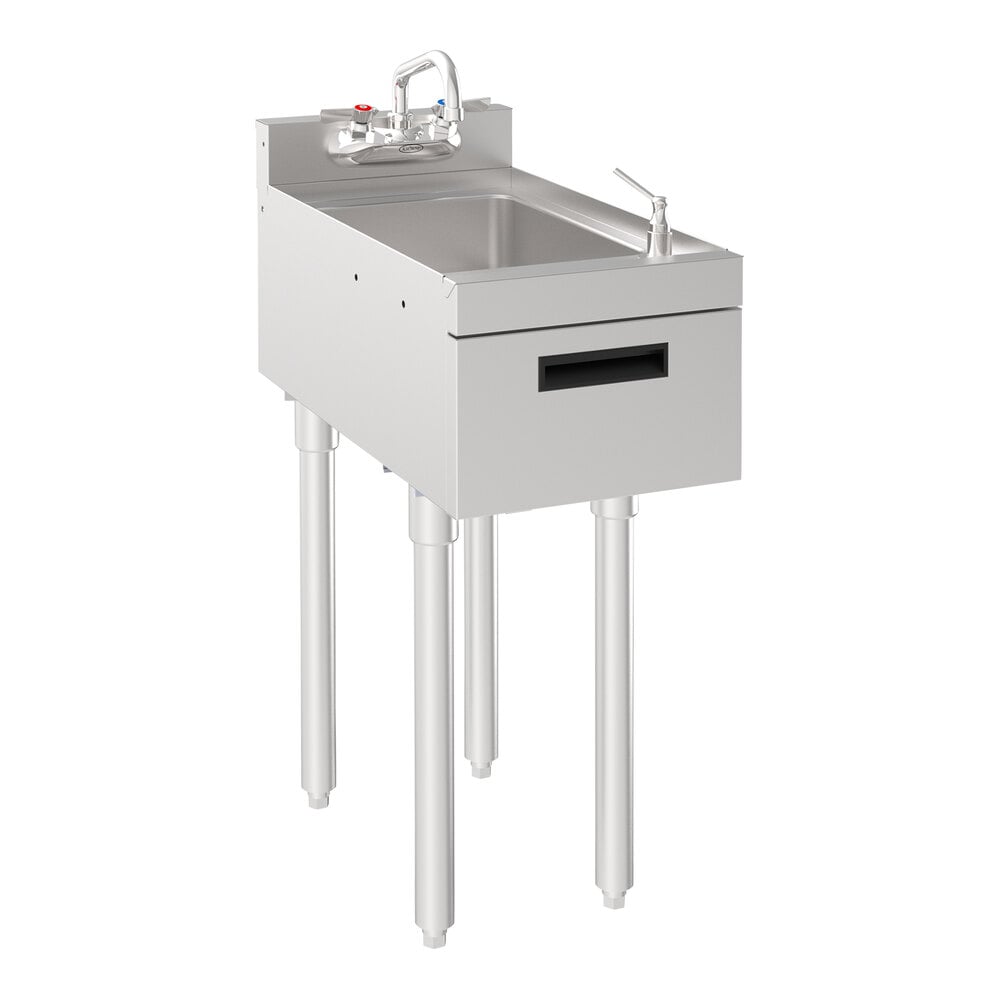 Krowne Silver Series 18-12DST 1 Bowl Underbar Sink with Faucet and Soap ...
