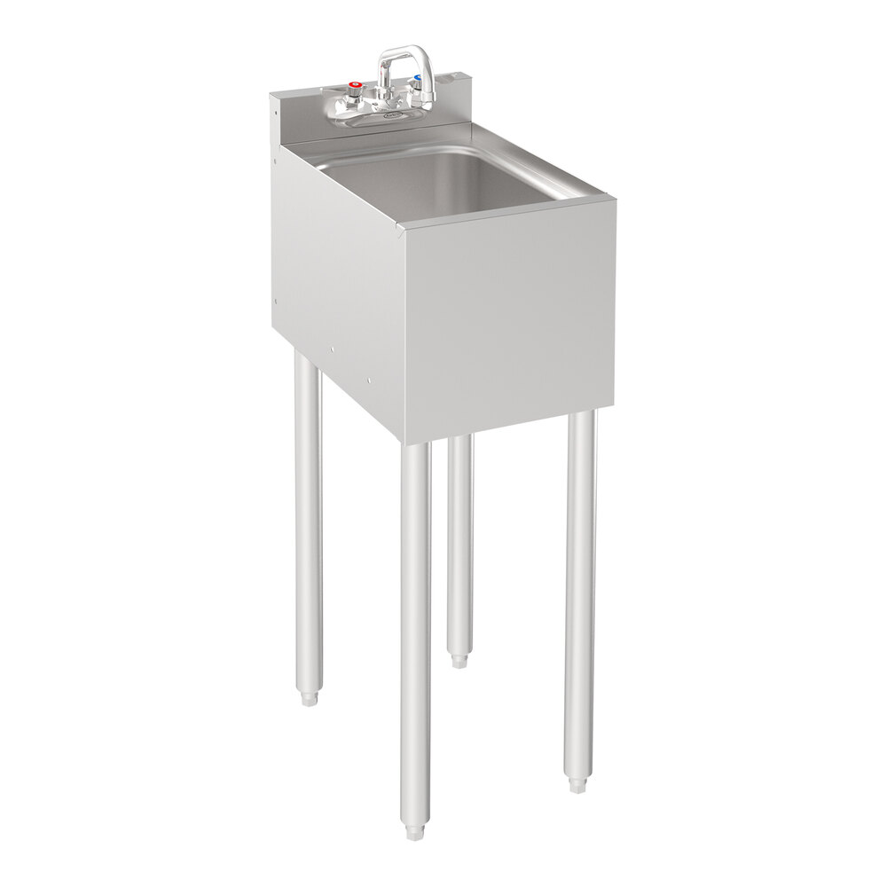 Krowne Silver Series 18-1C 1 Bowl Underbar Sink with Faucet - 12" x 18 1/2"