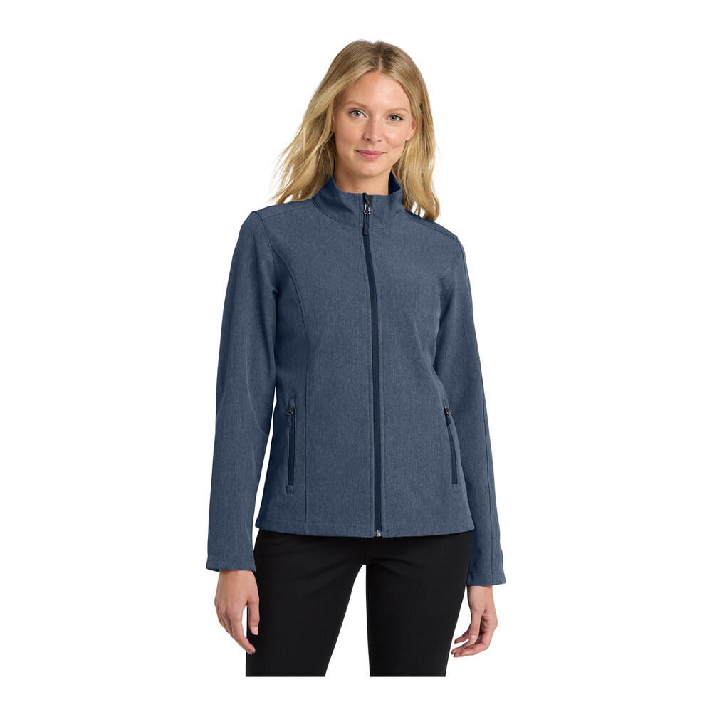 Port Authority L317 Women's Customizable Navy Heather Core Soft Shell ...