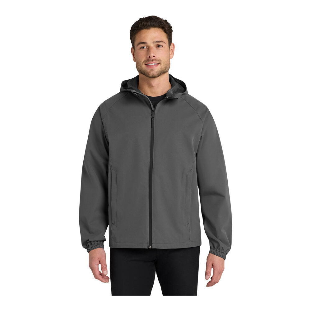 Port Authority J407 Unisex Customizable Graphite Essential Rain Jacket - M