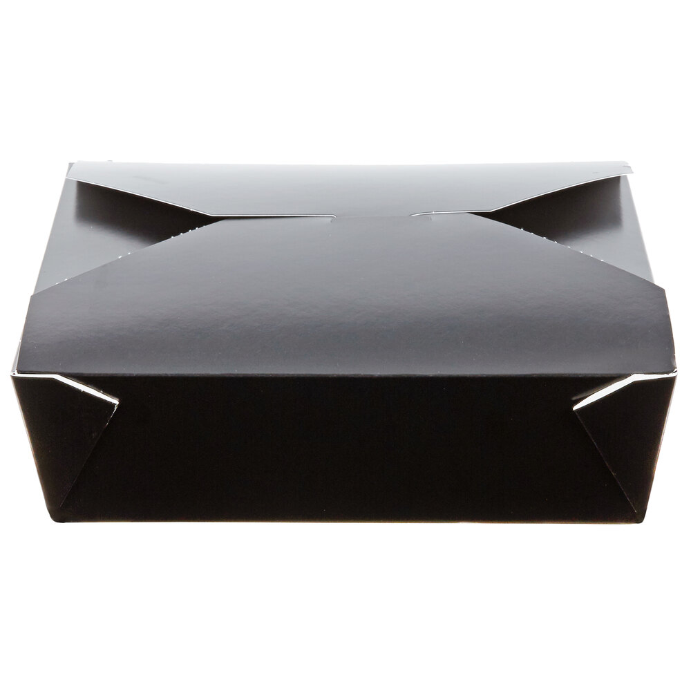 Fold-Pak 05BPBLACKM Bio-Pak Black Microwavable Paper #5 Take-Out ...