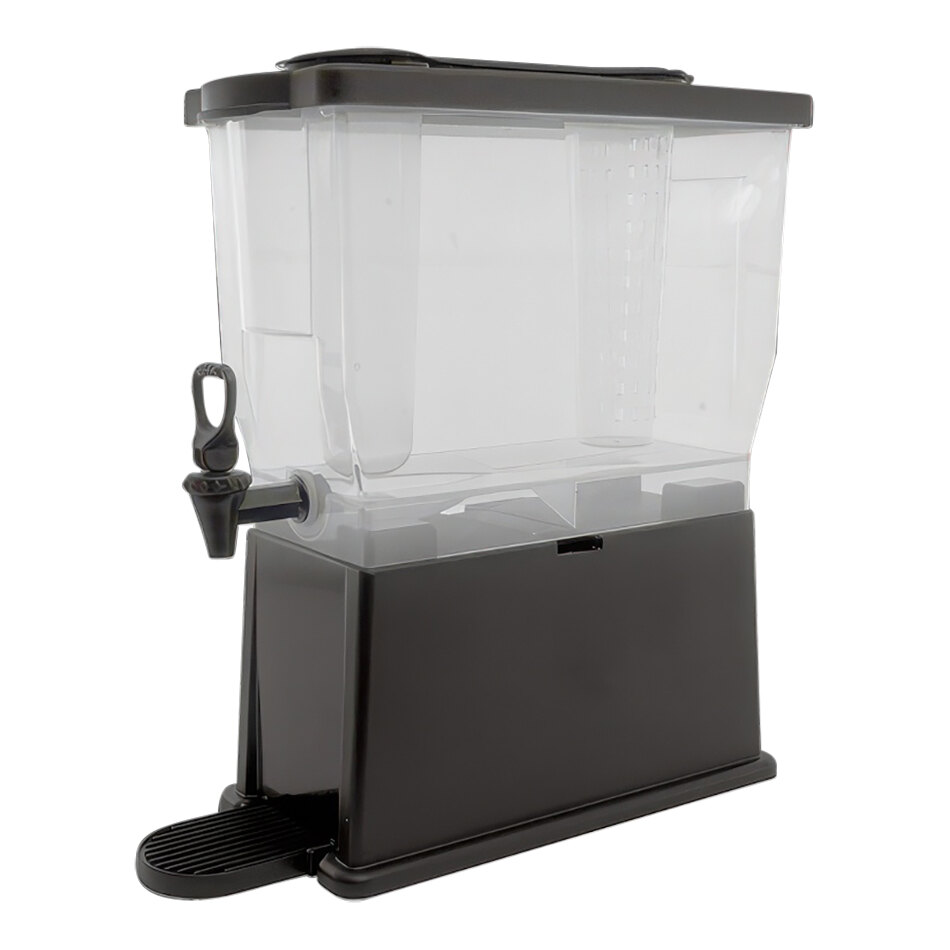 Service Ideas Classic 3 Gallon Rectangular Black Acrylic Cold Beverage ...