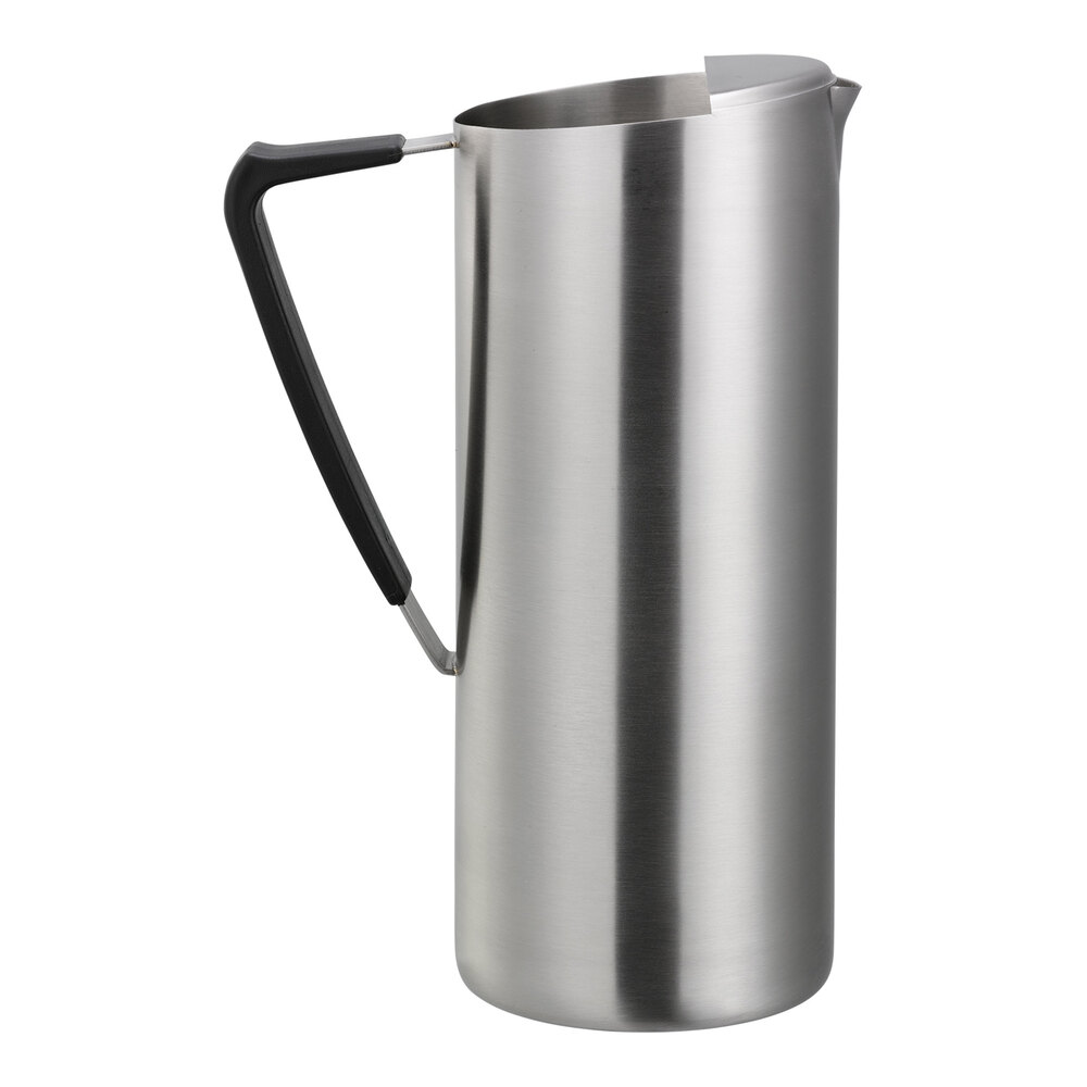 Service Ideas 64.2 oz. Slim Polished Stainless Steel Pitcher with Guard ...