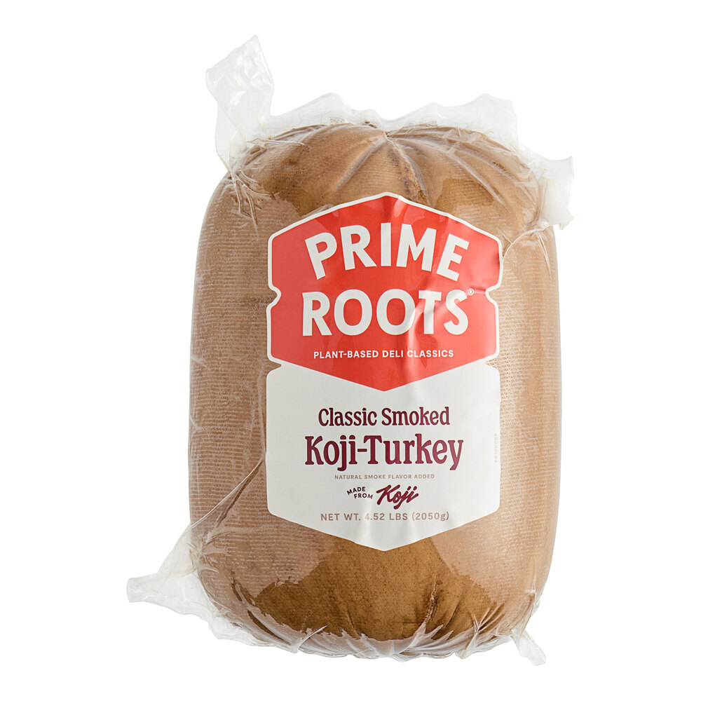 Prime Roots Vegan Classic Smoked Koji-Turkey Deli Chub 4.52 lb. - 2/Case