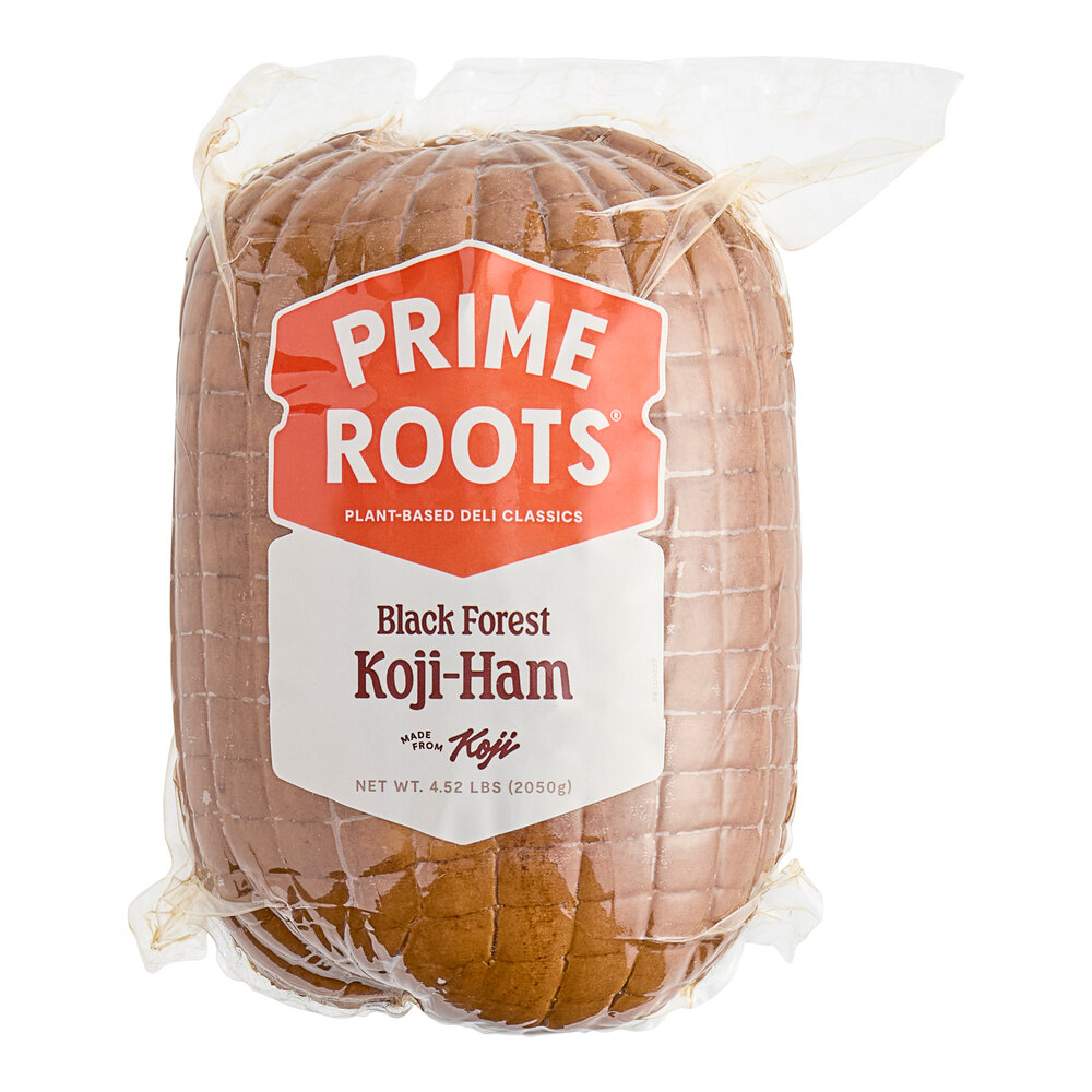 Prime Roots Vegan Black Forest Koji-Ham Deli Chub 4.52 lb. - 2/Case