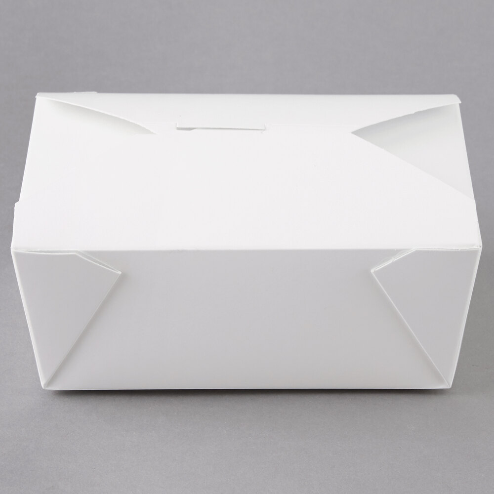Fold-Pak 08BPWHITEM Bio-Pak 6" x 5" x 2" White Microwavable Paper #8 ...