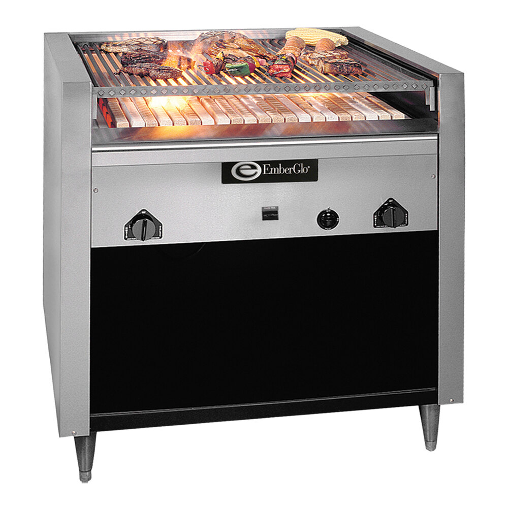 EmberGlo 5130203 41F 36" Liquid Propane Open Hearth Open Front Floor Model Charbroiler - 85,000 BTU