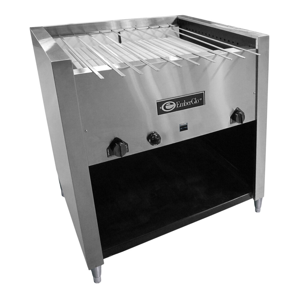 EmberGlo 5120401 31F 36" Liquid Propane Open Hearth Open Front Floor Model Kabob Charbroiler ...