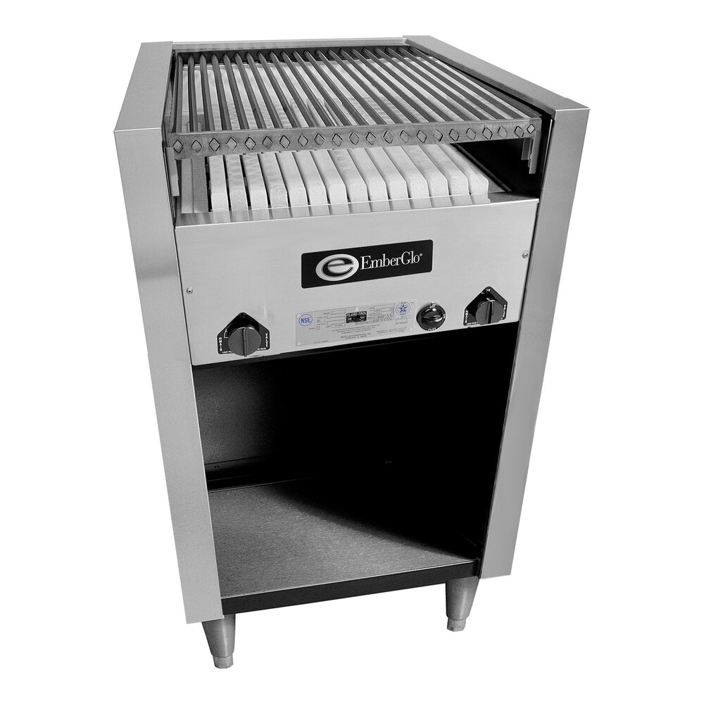 EmberGlo 5120202 31F 36" Liquid Propane Open Hearth Open Front Floor Model Charbroiler - 68,000 BTU