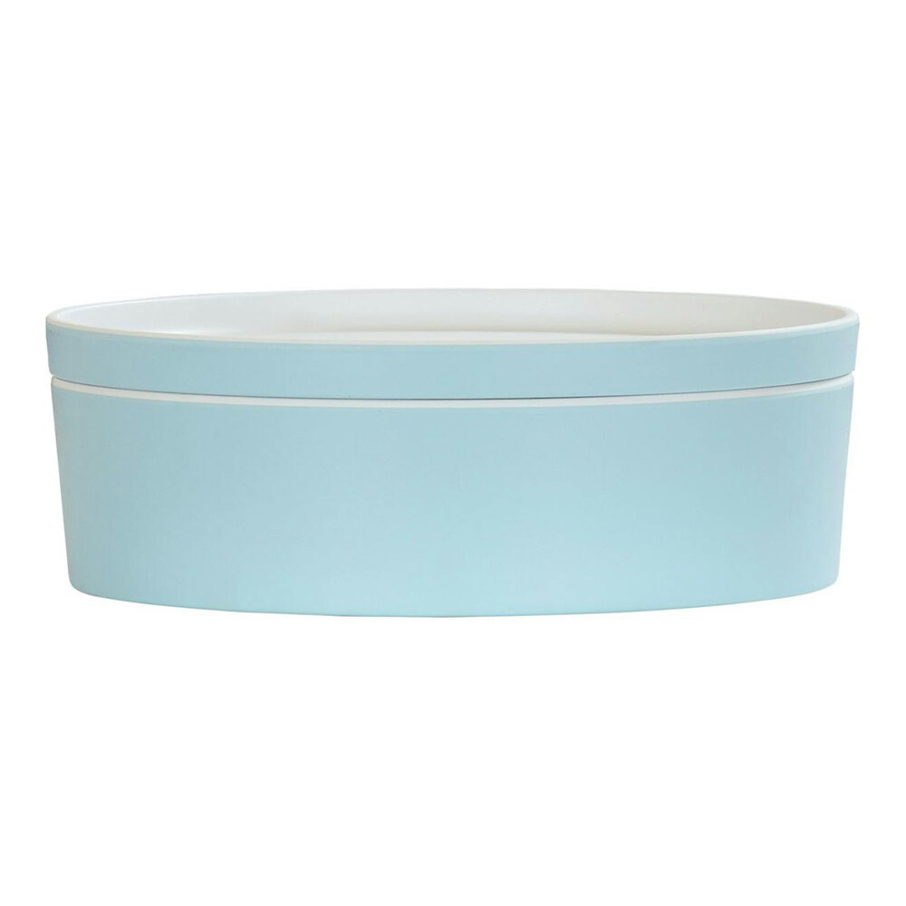 Cal-Mil 7" Ocean Blue Round Melamine Bento Box - 3/Case