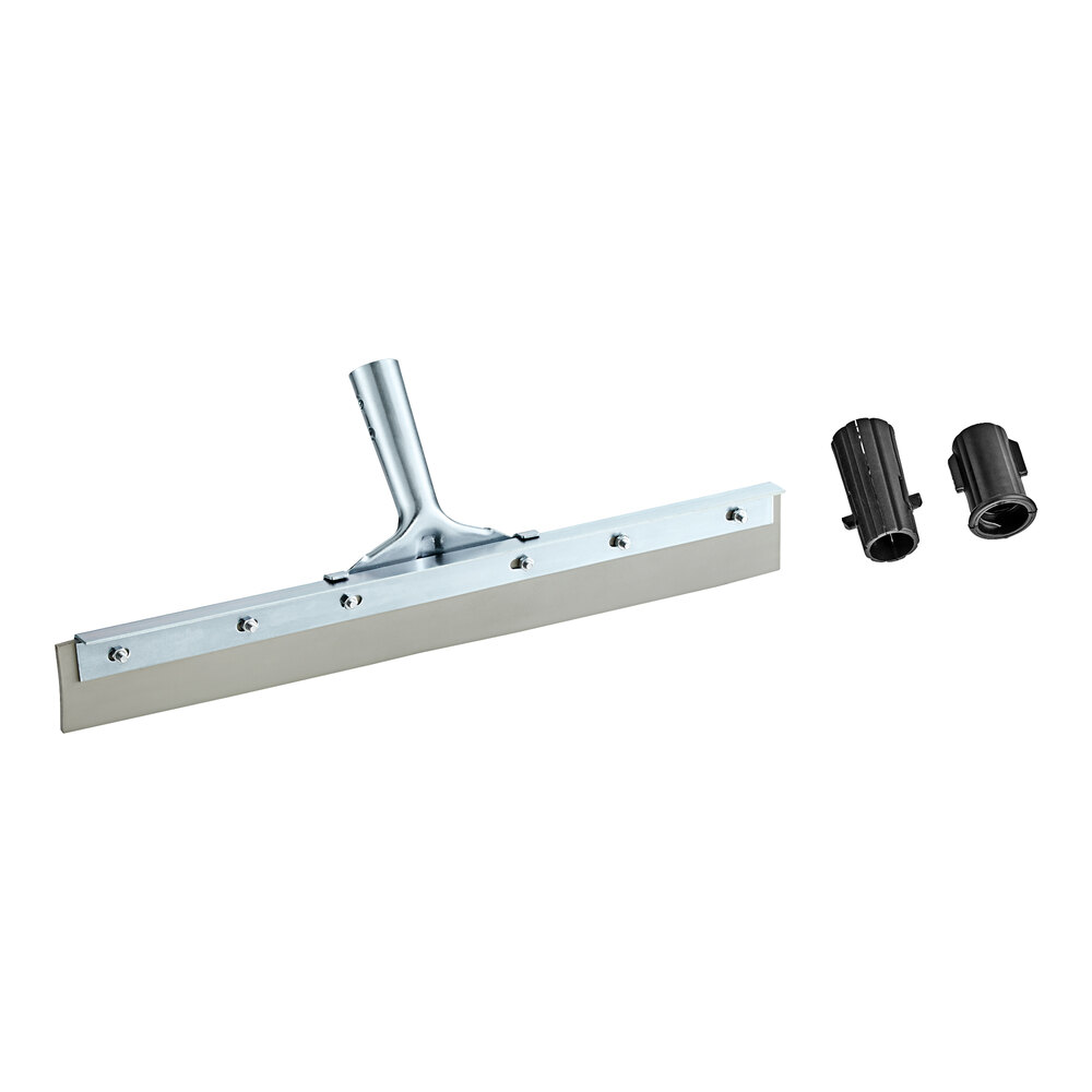Lavex 18" Rubber Floor Squeegee with Metal Frame and 2 Threaded Adapters