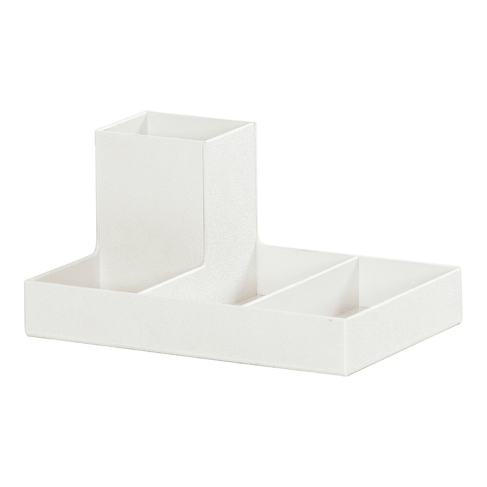 Cal-Mil Classic 8 3/4" x 6" x 4 1/4" White Plastic Condiment Organizer