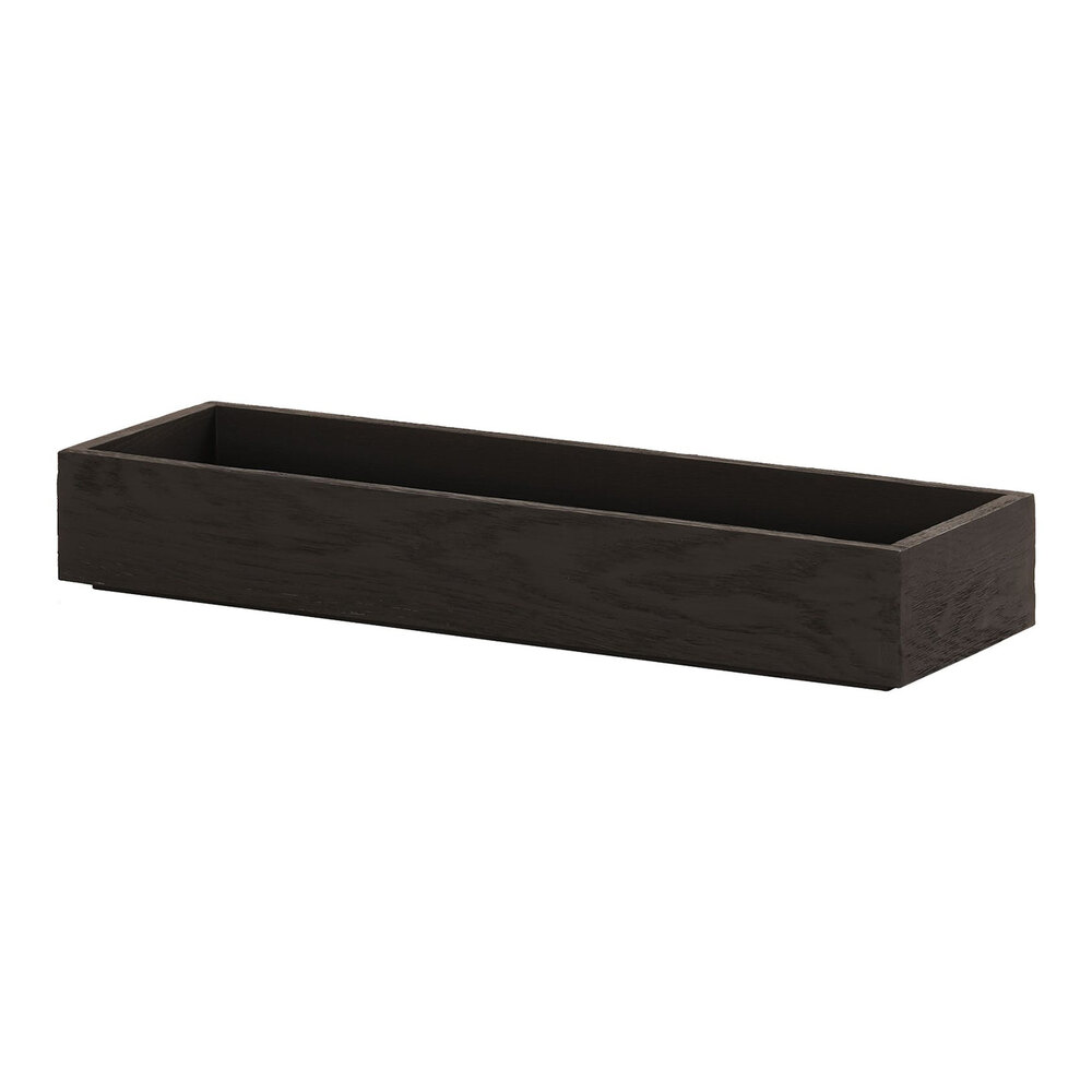 Cal-Mil Brooklyn 20" x 6" x 3" Black Narrow Full-Size Medium Wood Tray ...
