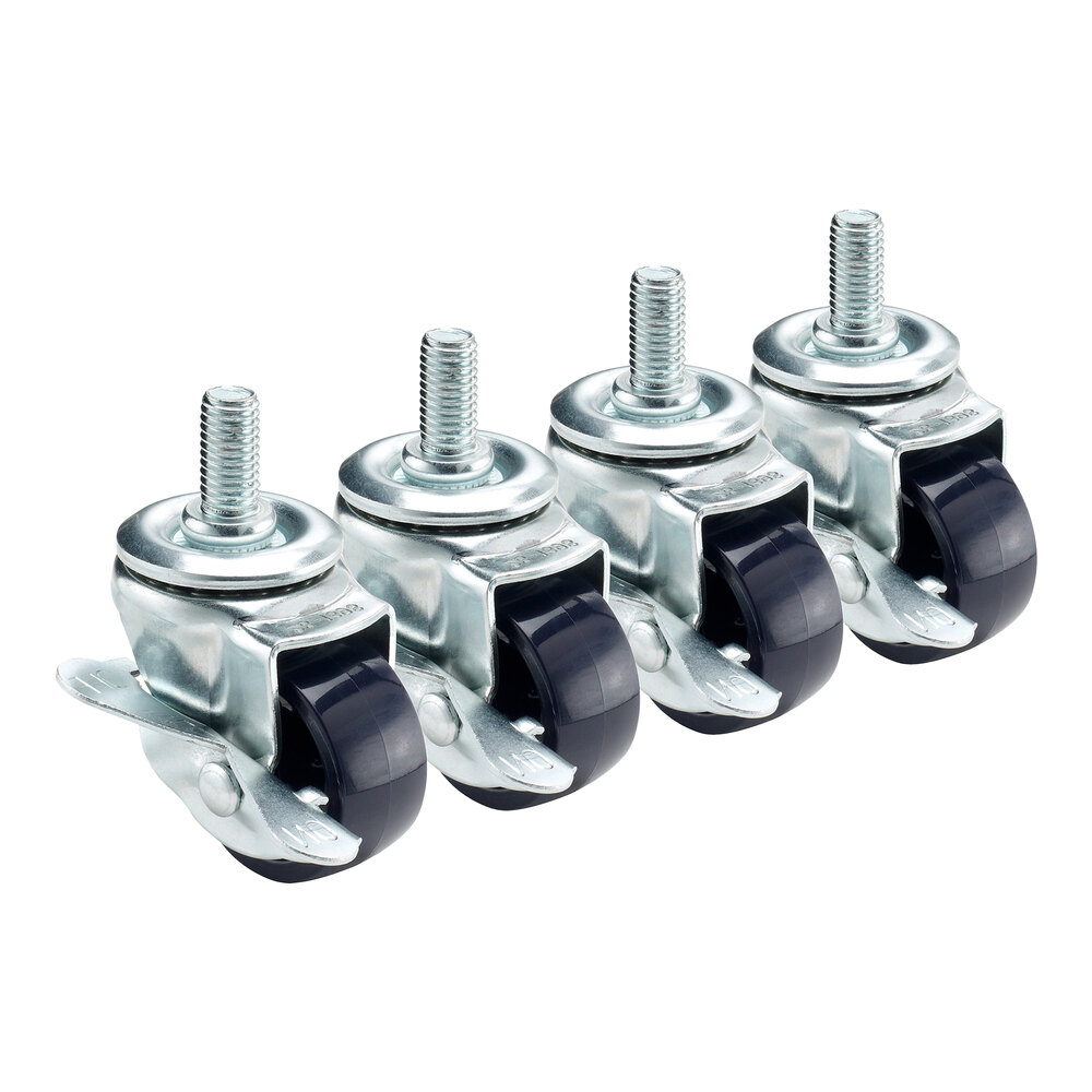Krowne 28-139S 2" Low-Profile Swivel Stem Caster Set with 1/2"-13 ...