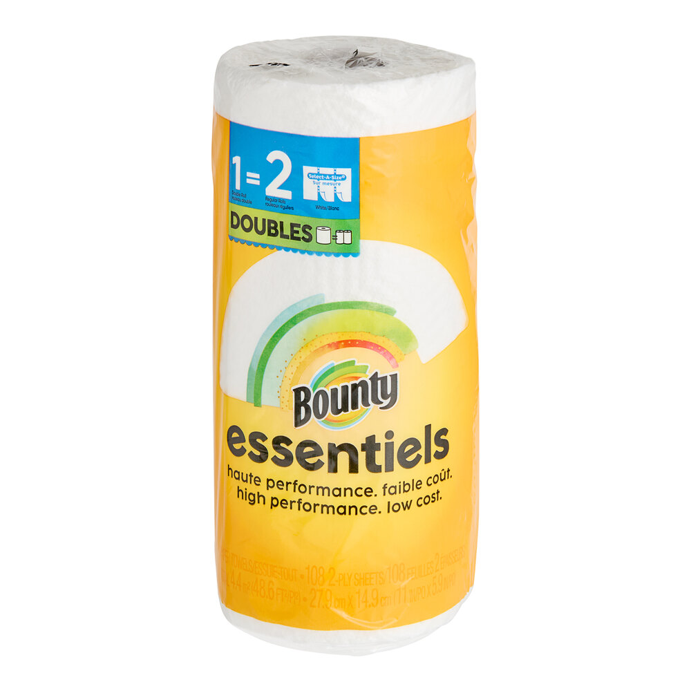 Bounty Essentials 2-Ply Select-a-Size Paper Towel Roll, 108 Sheets ...