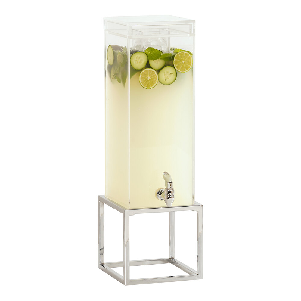 Cal-Mil Milo 3 Gallon Square Beverage Dispenser with Ice Chamber and ...