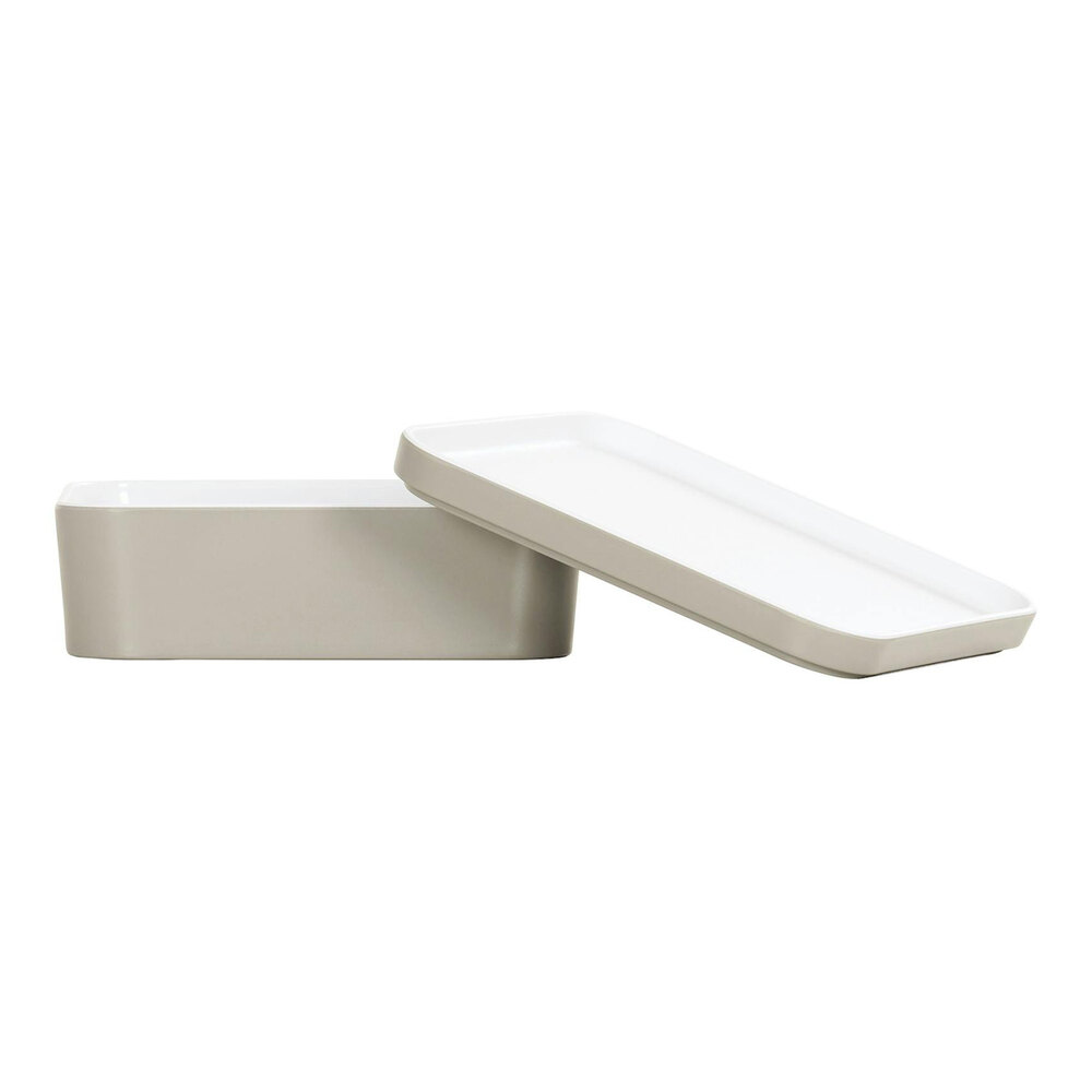 Cal-Mil 8 1/4" Ash Square Melamine Bento Box - 3/Case