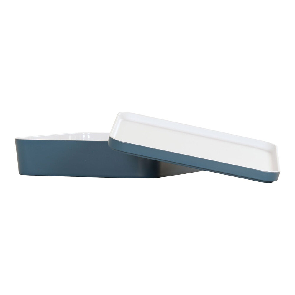 Cal-Mil 10 1/2" Stone Blue Square Melamine Bento Box - 3/Case