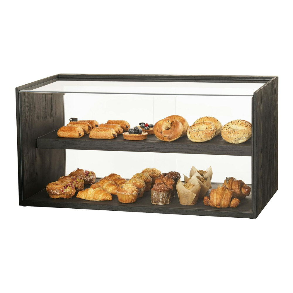 Cal-Mil Brooklyn 36" x 20" x 18" 2-Tier Black Wood and Acrylic Display ...