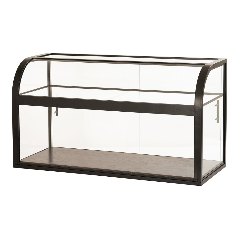 Cal-Mil Heritage 42" x 17" x 23" 2-Tier Arched-Front Black Metal / Oak ...