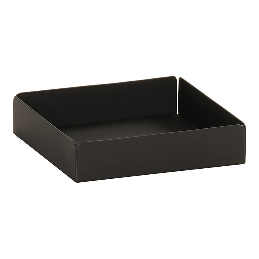 Cal-Mil Onyx 4 1/2" x 4 1/2" x 1" Black Square Metal Modular Condiment ...