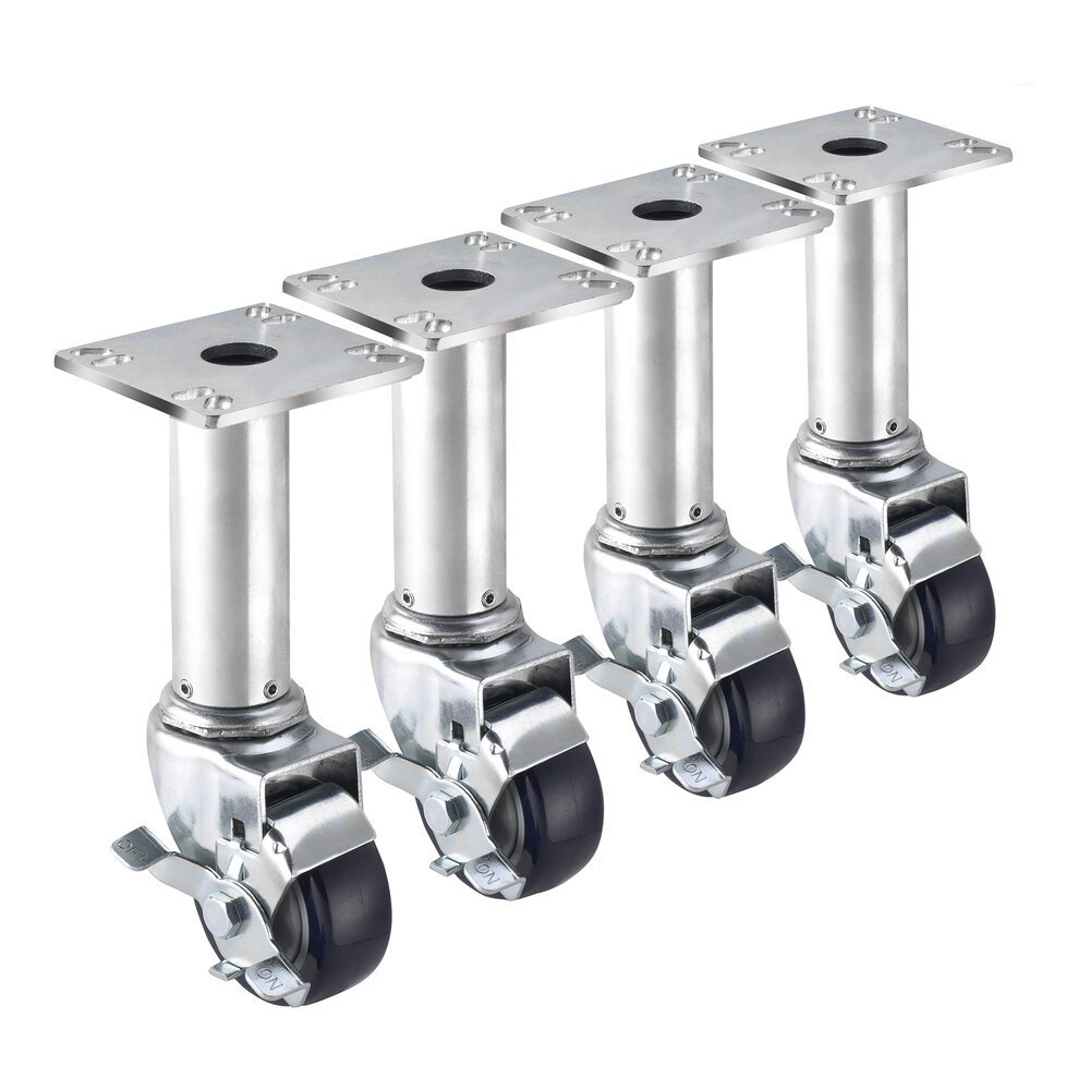 Krowne 28-117S 8 1/2" - 10 1/2" Adjustable Height Swivel Plate Caster ...