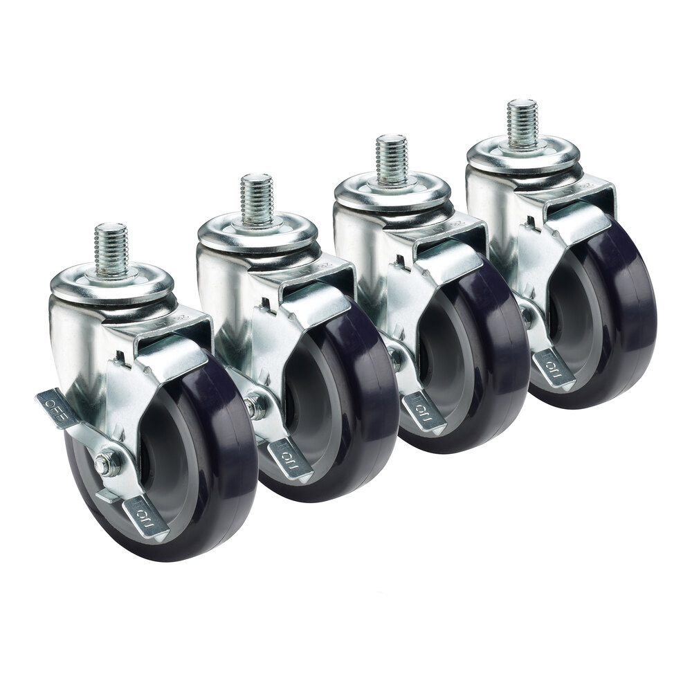Krowne 28-147S 5" Heavy-Duty Swivel Stem Caster Set with 3/4"-10 ...