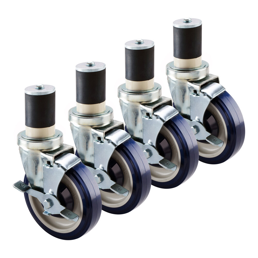 Krowne Economy Series 30-125S 5" Worktable Swivel Stem Caster Set with ...