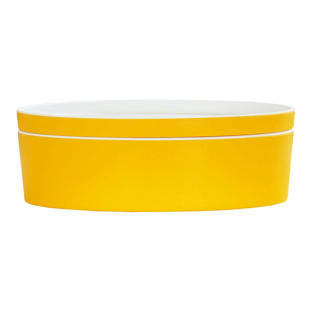 Cal-Mil 7" Sunshine Yellow Round Melamine Bento Box - 3/Case