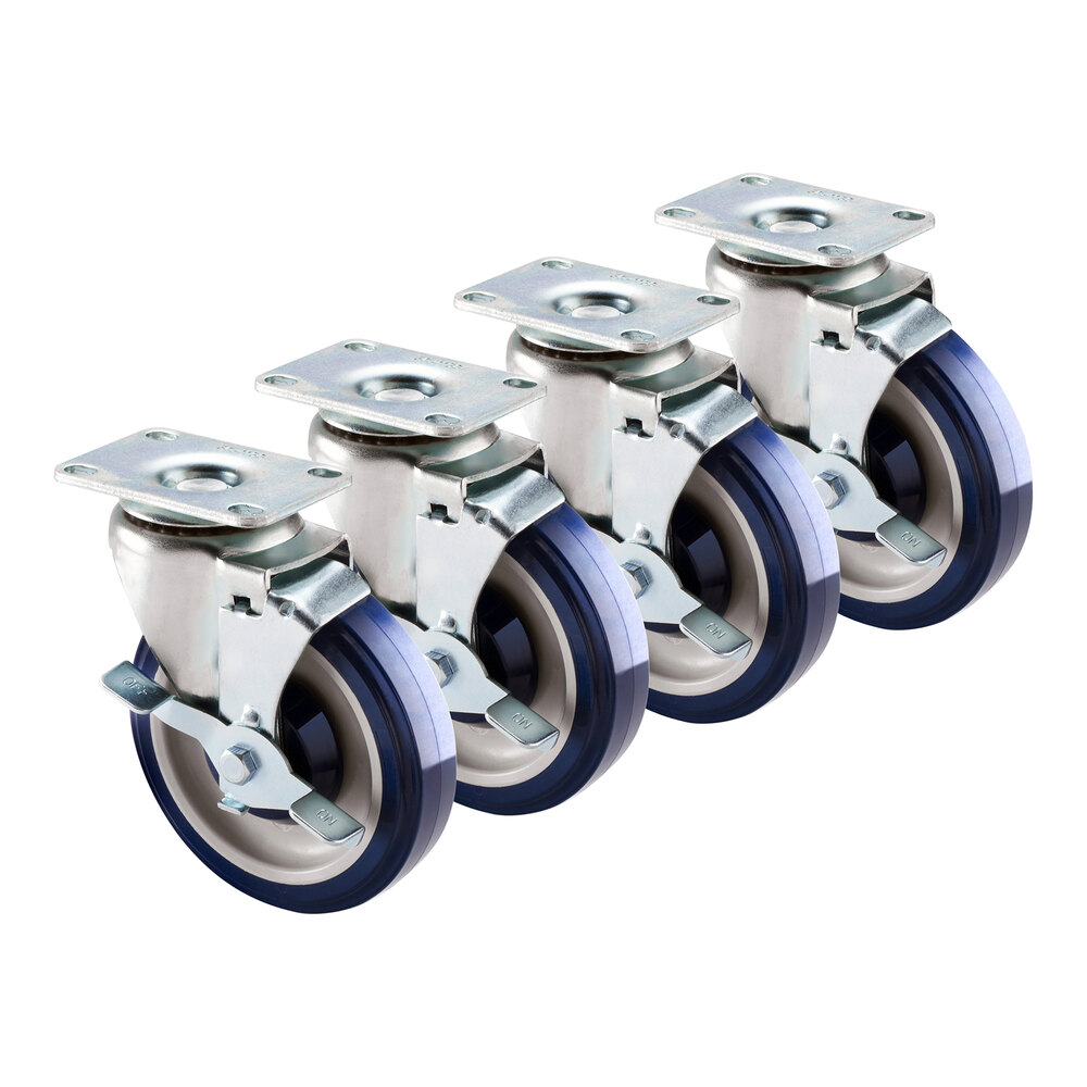 Krowne Economy Series 30-113S 5" Swivel Plate Caster Set with 2 3/8" x ...