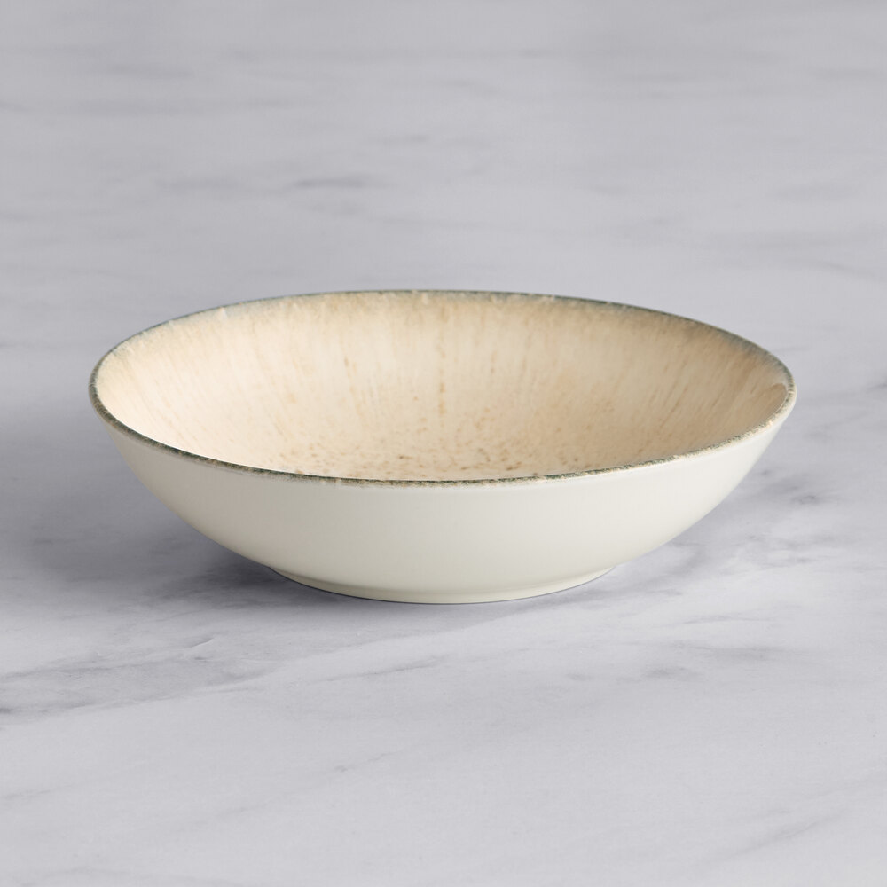 Acopa Cape 7 3/8" Round Abyss Gray Porcelain Deep Coupe Plate - 12/Case