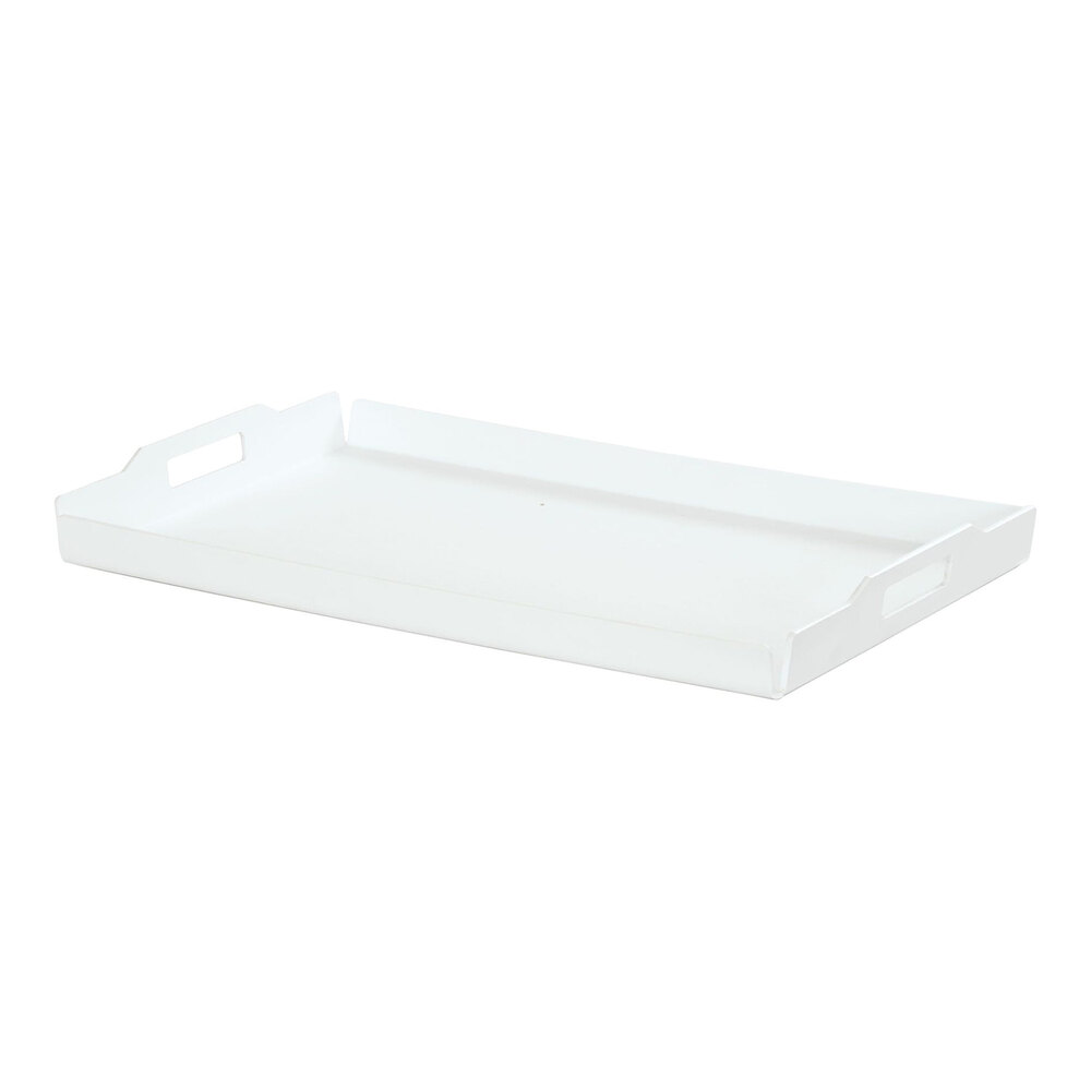 Cal-Mil Classic 24" x 15 1/2" White Plastic Room Service Tray 930-4-15
