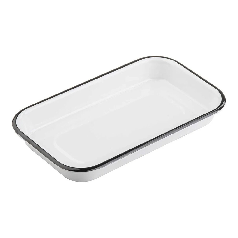 TableCraft Canteen Collection 10 1/8" x 6" White Rectangular Melamine ...