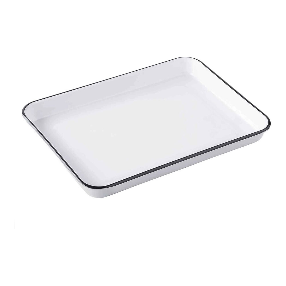 TableCraft Canteen Collection 16" x 11 1/2" White Rectangular Melamine ...