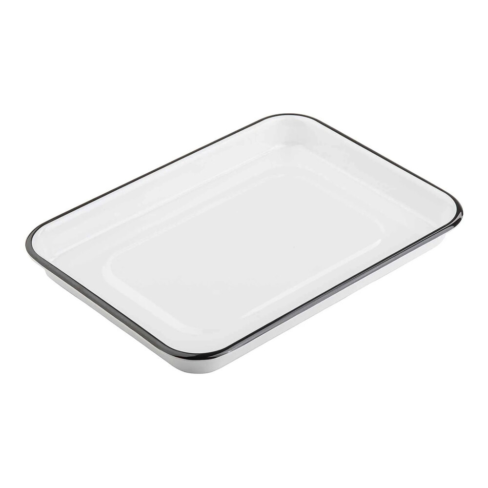 TableCraft Canteen Collection 13" x 9 1/2" White Rectangular Melamine ...