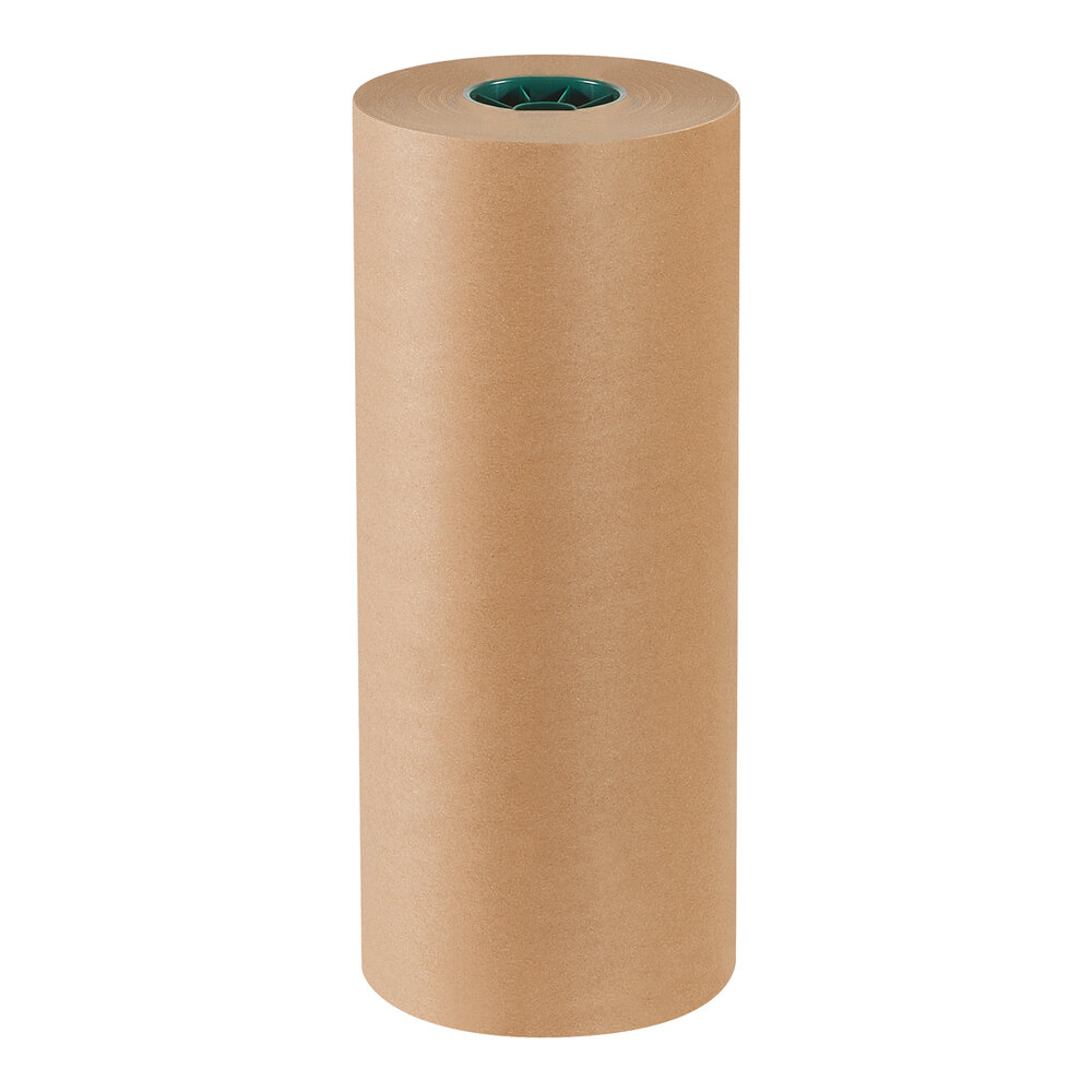 Lavex 18" x 600' 50 lb. Poly-Coated Kraft Packing Paper Roll
