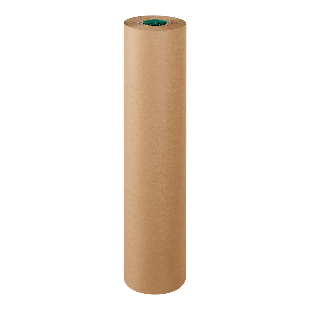 Lavex 36" x 600' 50 lb. Poly-Coated Kraft Packing Paper Roll