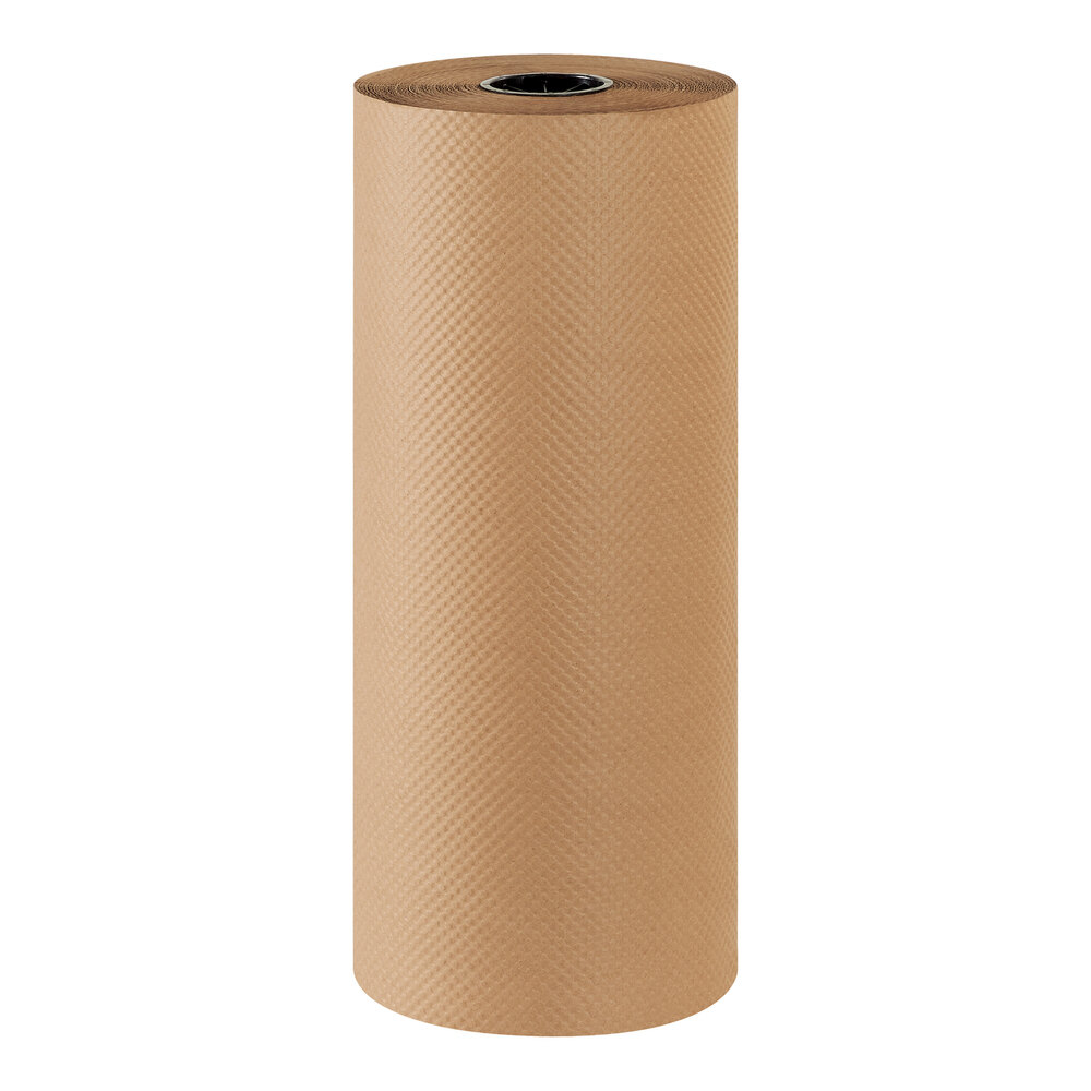 Lavex 18" x 300' 60 lb. Indented Natural Kraft Packing Paper Roll