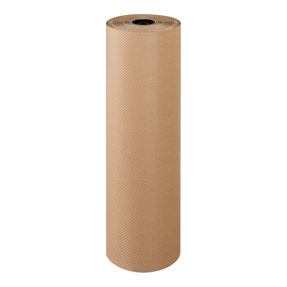 Lavex 48" x 300' 60 lb. Indented Natural Kraft Packing Paper Roll