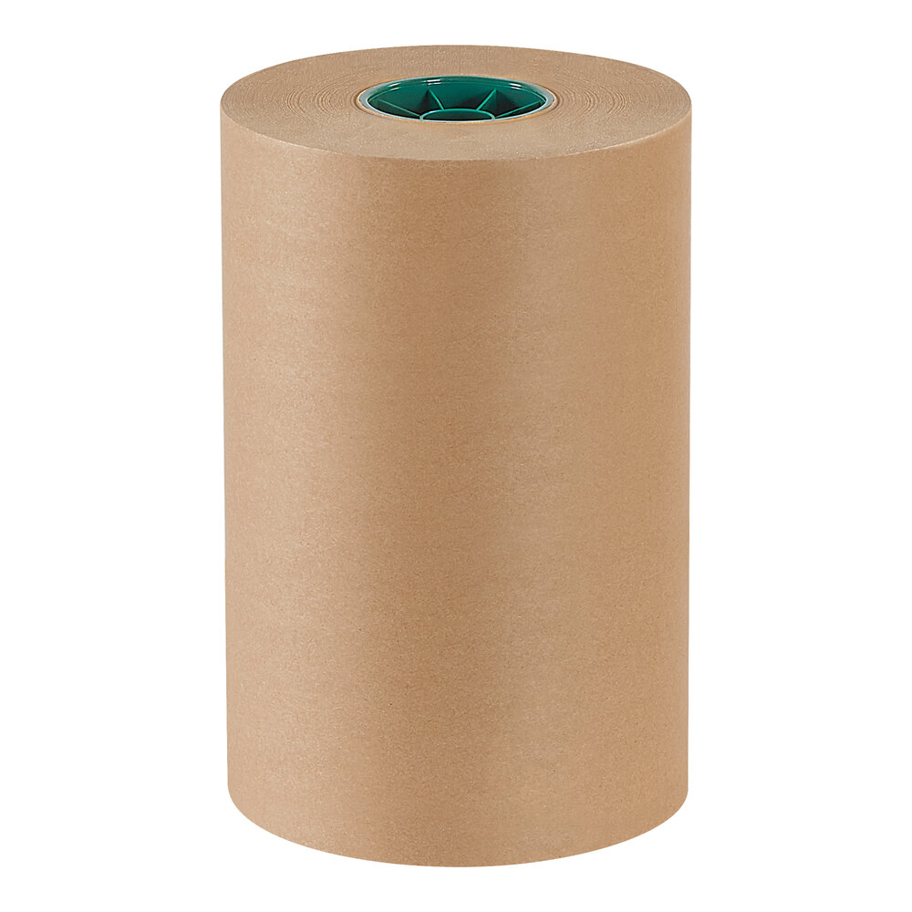 Lavex 12" x 600' 50 lb. Poly-Coated Kraft Packing Paper Roll