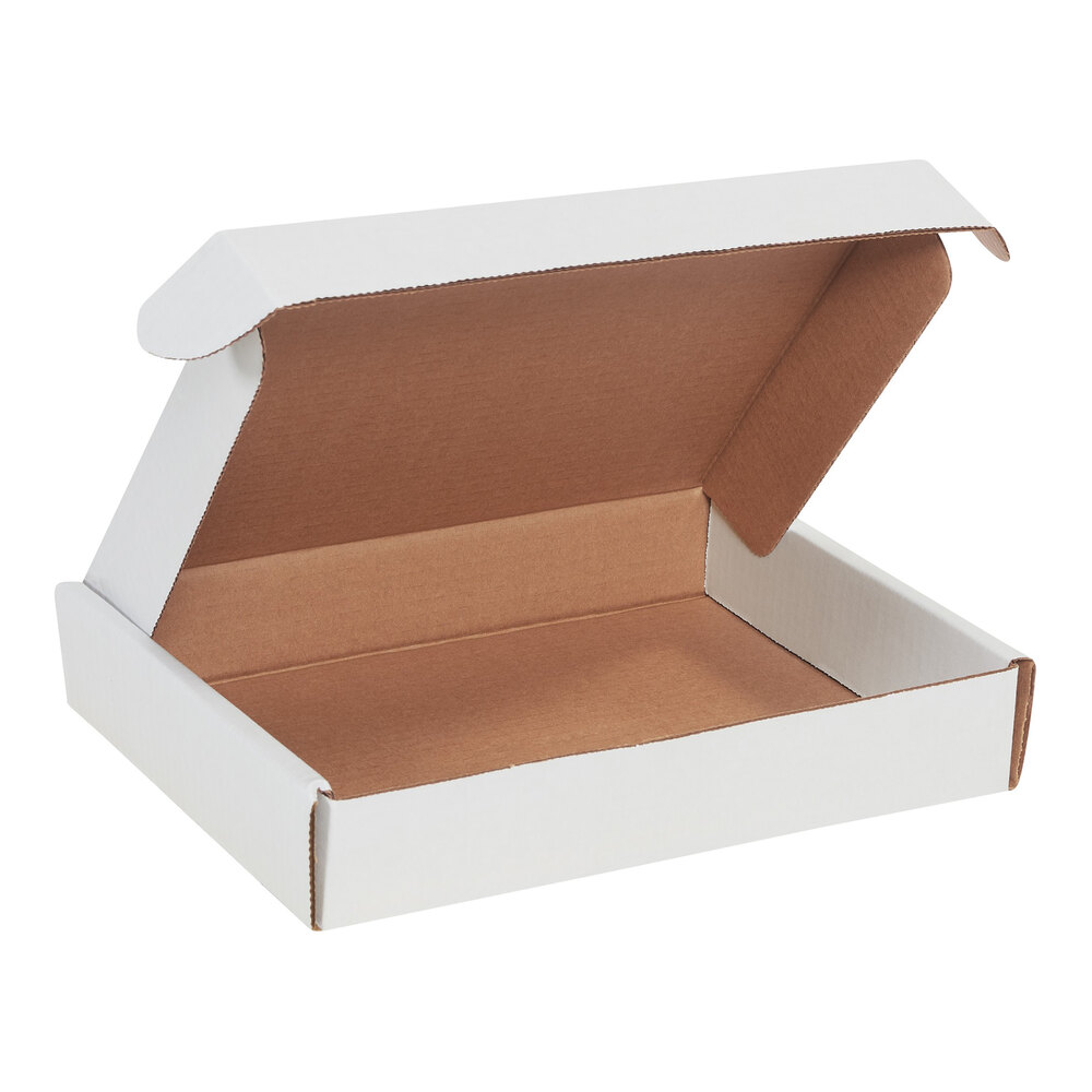 Lavex 12" x 8" x 2 3/4" White Deluxe Corrugated Mailer with Front ...