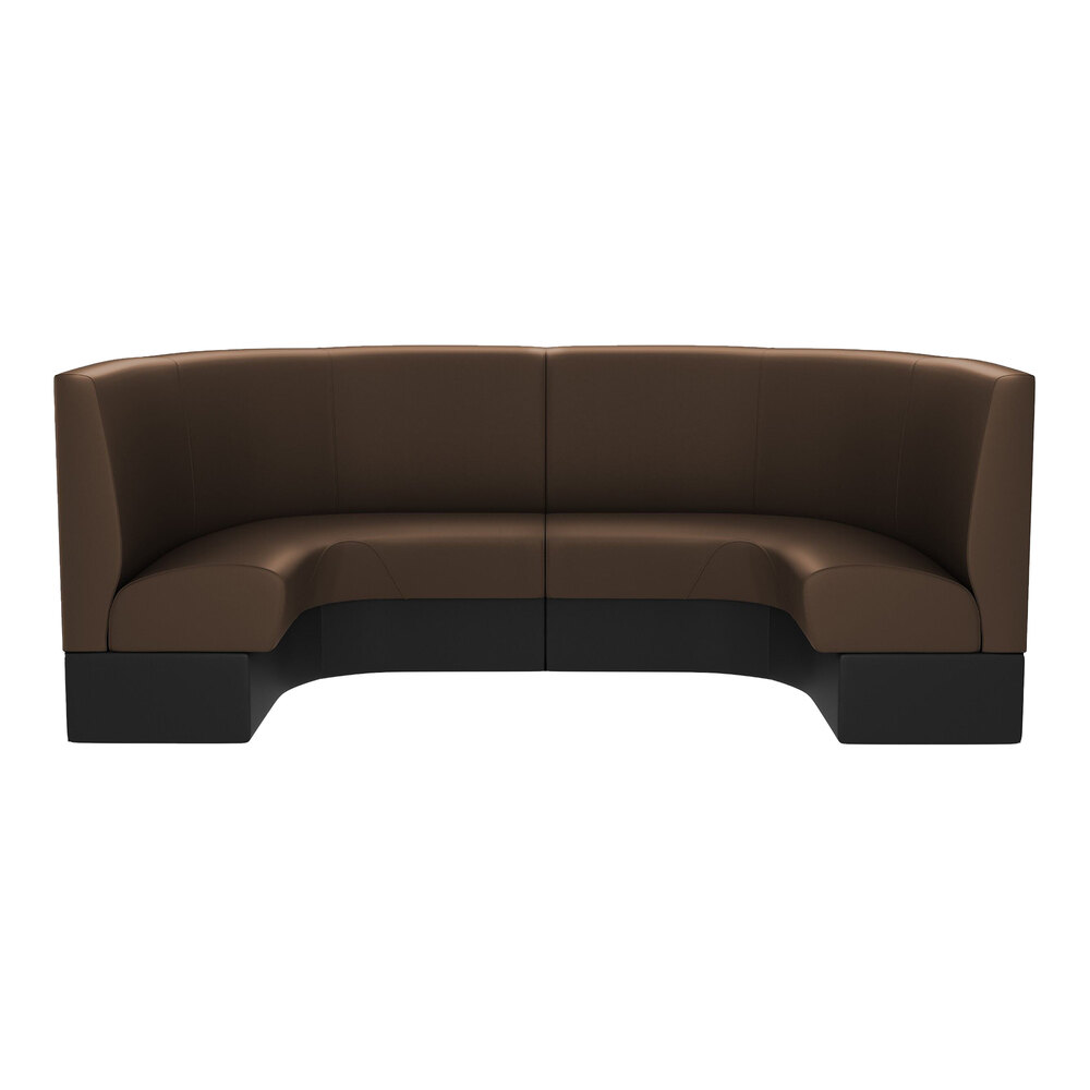QA Group Cascade 96" Long Cafe Plain 1/2 Circle Booth - 42" High