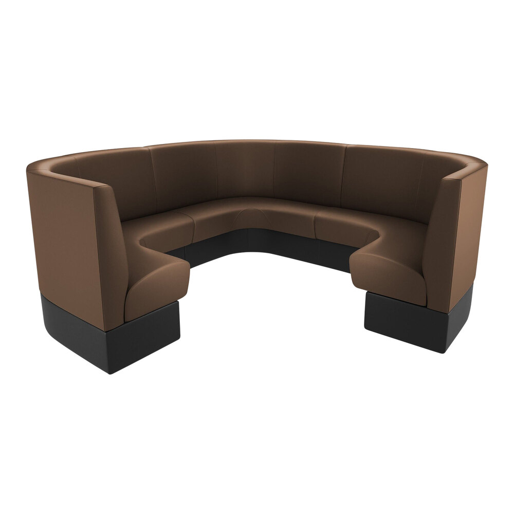 QA Group Cascade 144" Long Cafe Plain 3/4 Circle Booth - 36" High