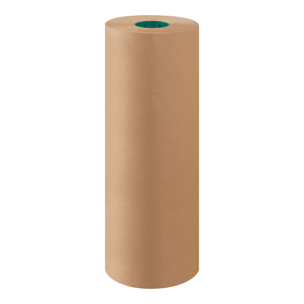 Lavex 24" x 1,200' 30 lb. Virgin Natural Kraft Packing Paper Roll