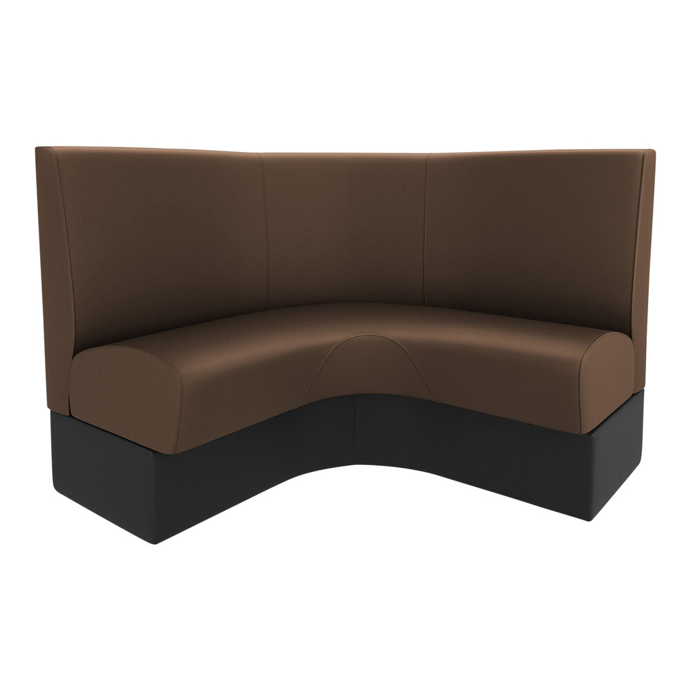 QA Group Cascade 48" Long Cafe Plain Corner Booth 1/4 Circle - 36" High