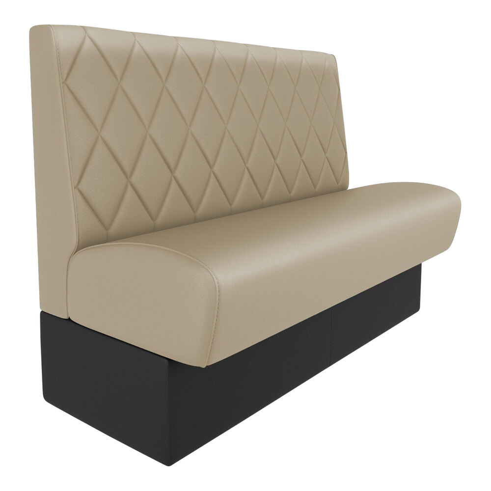 QA Group Cascade 30" Long Fawn Diamond Tufted Single Back Booth - 42" High