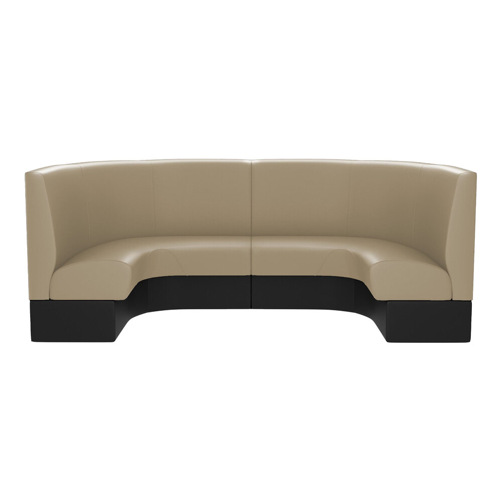 QA Group Cascade 96" Long Fawn Plain 1/2 Circle Booth - 36" High