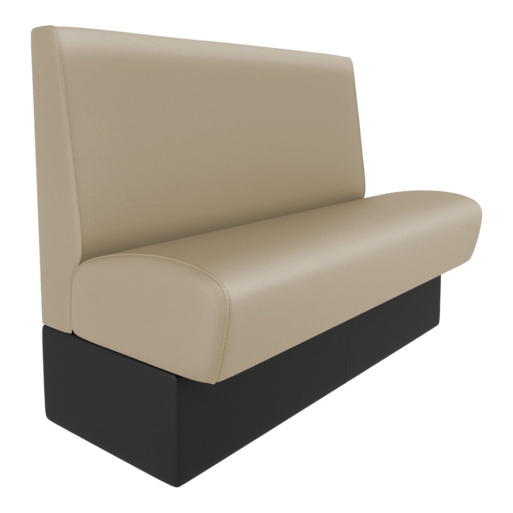 QA Group Cascade 60" Long Fawn Plain Single Back Booth - 42" High